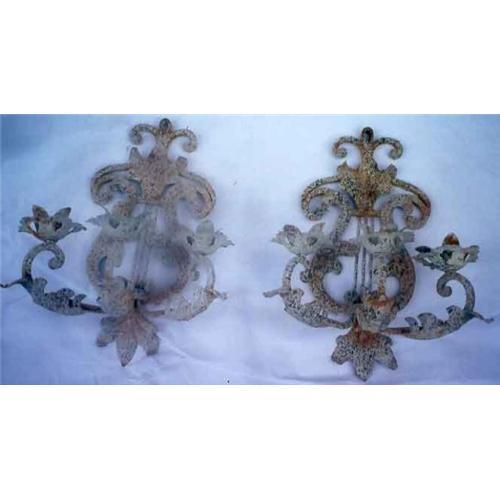 Pair of Wrought Iron Wall Sconces #1516268