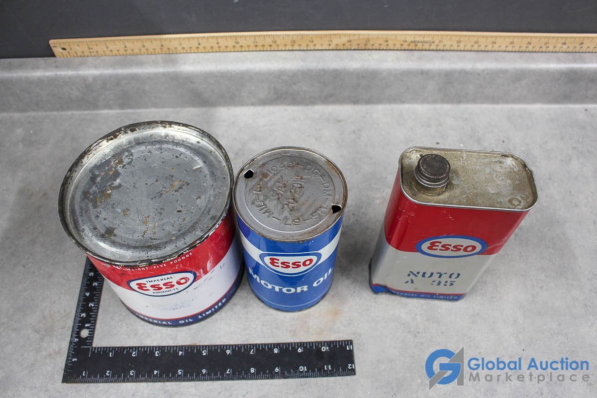 Esso Oil Quart, Esso Nuto Quart, & Esso 5lbs Axle Grease (Some grease)
