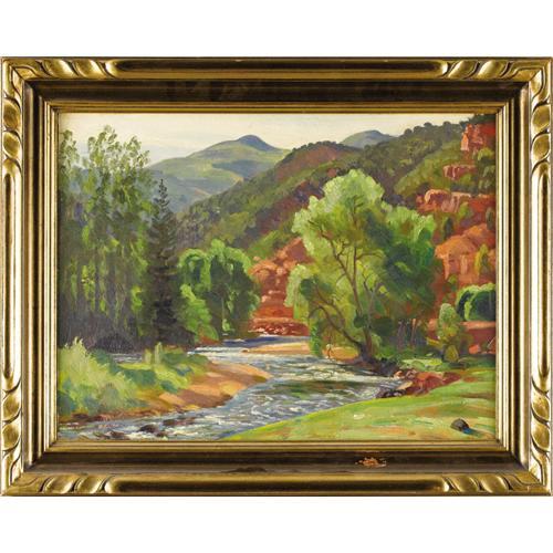 OLIN TRAVIS, Early Texas Art, oil/ab, 1930s