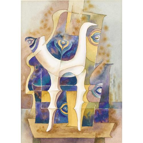 BROR UTTER, Early Texas Art, w/c & ink