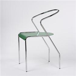 Shiro Kuramata Chair with Steel Pipe and Meta