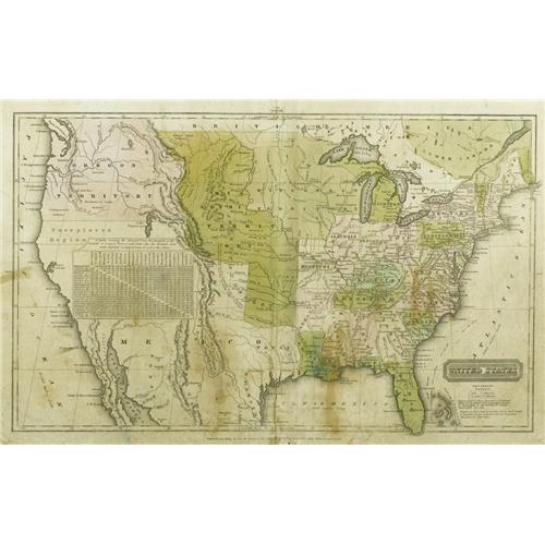 1828 Tinted Map of the United States