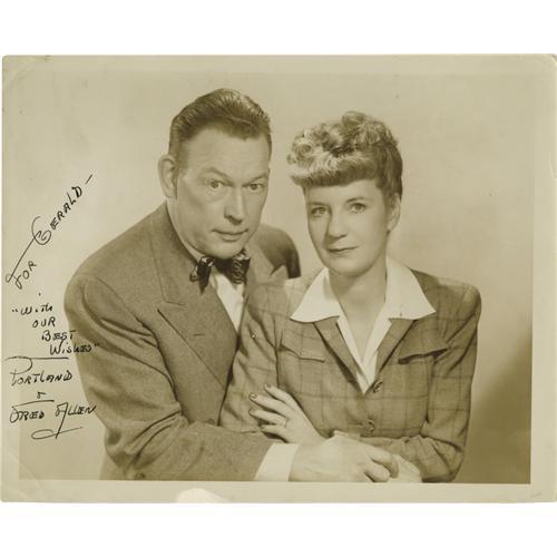 Fred Allen And Portland Hoffa Signed Photo