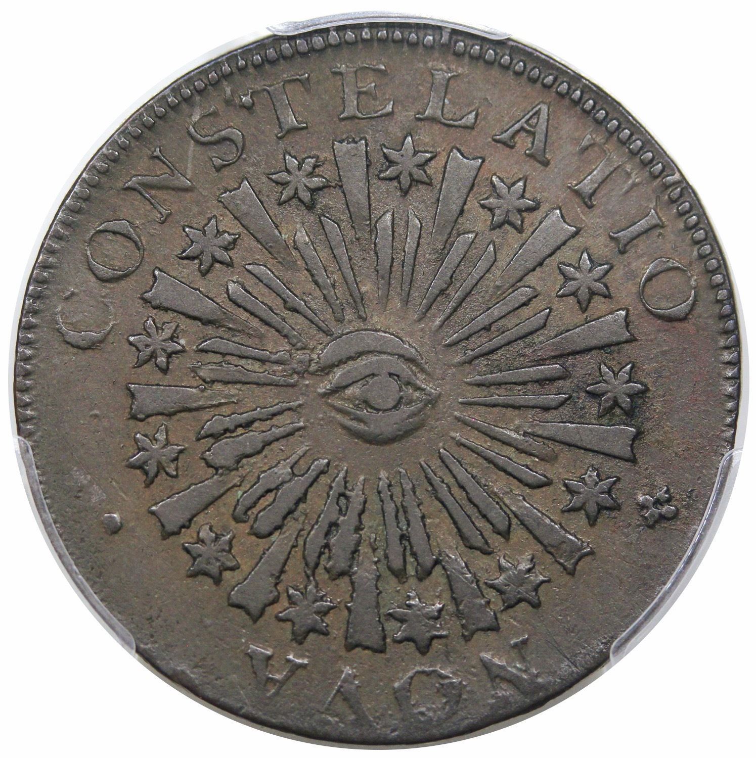 1785 Nova Constellatio Copper, Blunt Rays, Crosby 1-B, R4, PCGS XF45