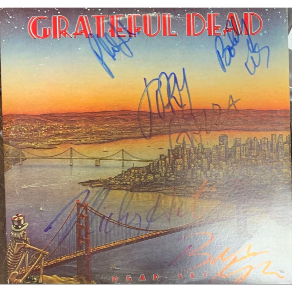 Signed Grateful Dead , Dead Set Album Cover