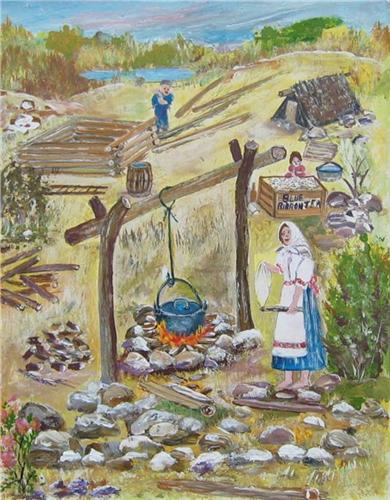 Ann Harbuz Canadian Naive Farm Scene