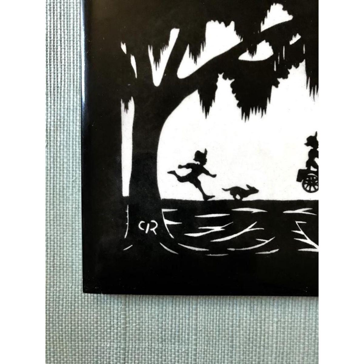 Vintage Carew Rice Lowcountry Silhouette Ceramic Art Tile