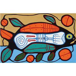 Norval H. Morrisseau - FISH LAYING EGG IN A CIRCLE