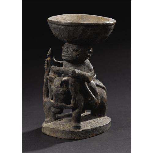 Yoruba, Divination Cup & Equestrian Figure
