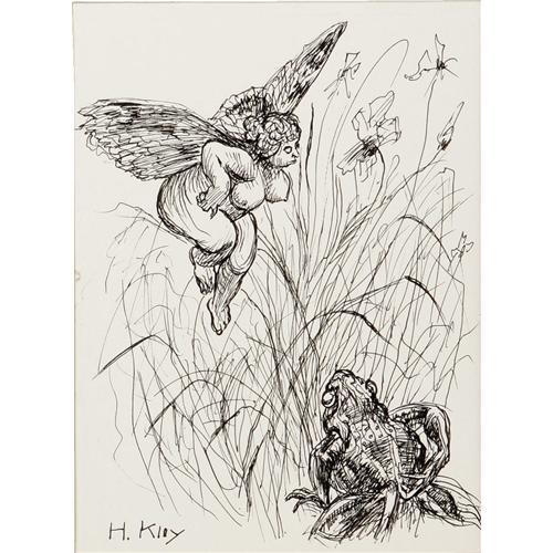 HEINRICH KLEY - 1900 "Springtime" Ink Drawing