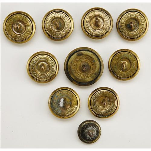 Group 10 Non-dug South Carolina Militia Buttons