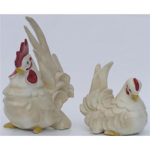 Vintage Plaster Rooster and Hen #1555747