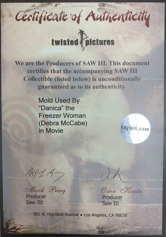 Saw III Danica Freezer Woman (Debra McCabe) Mold Movie Props