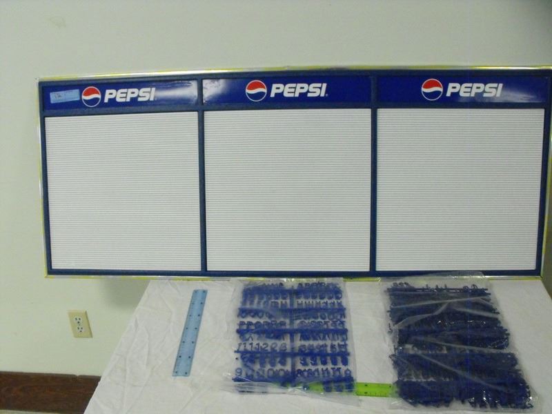 Triple Pepsi menu board c/w letters