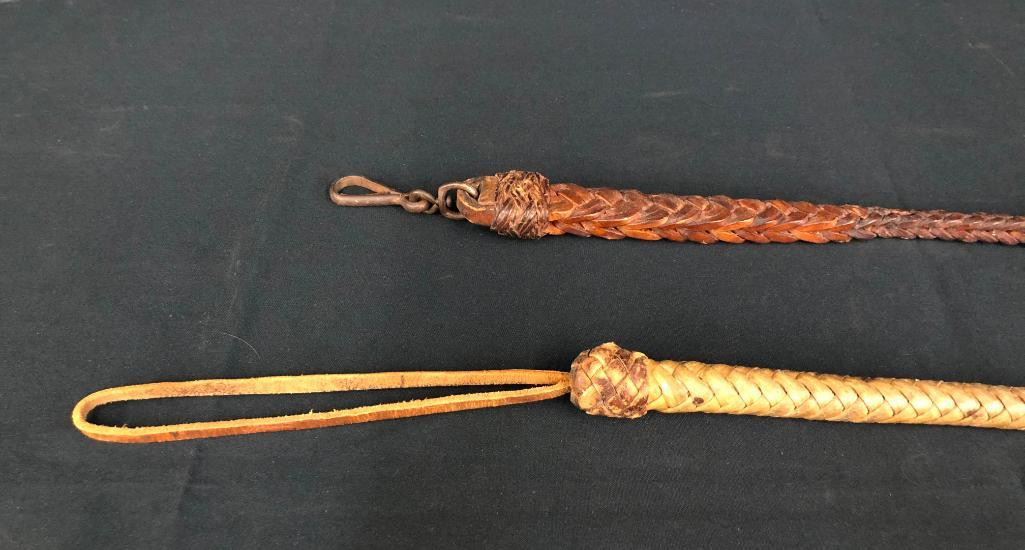 Two Hand braided Vintage Leather Quirts