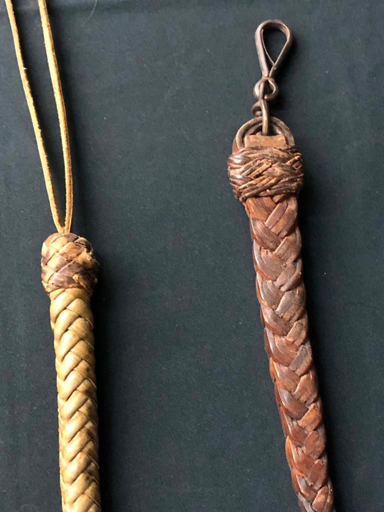 Two Hand braided Vintage Leather Quirts