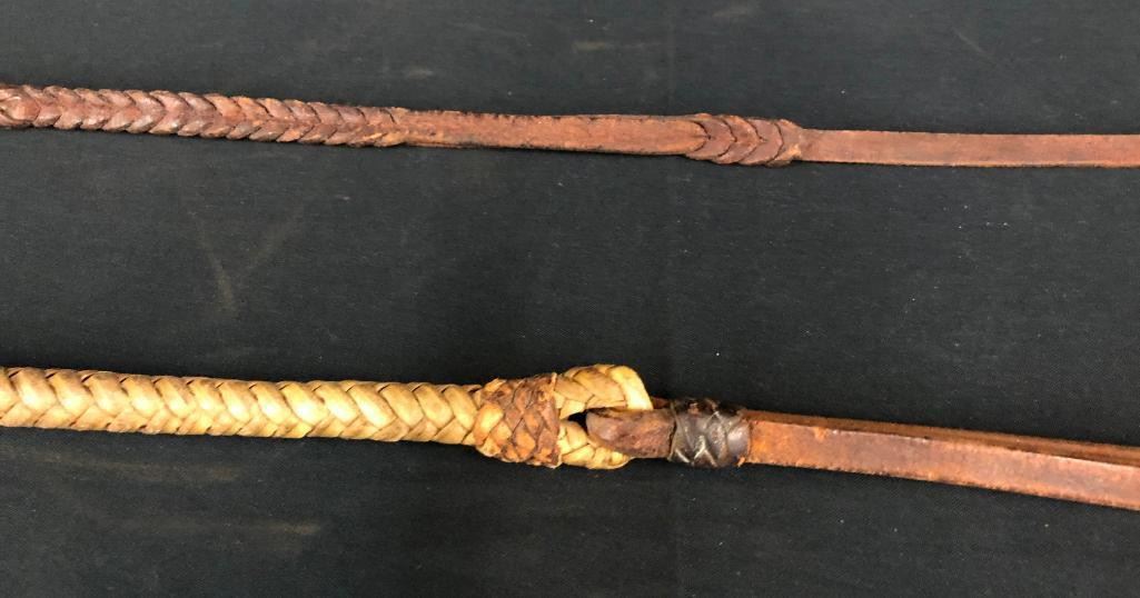 Two Hand braided Vintage Leather Quirts