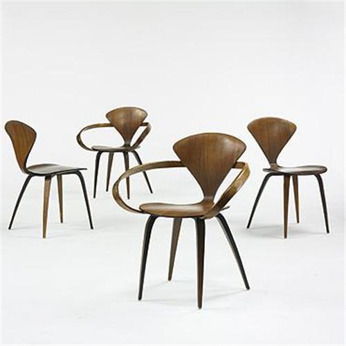 Norman Cherner, chairs, set of four, Plycraft