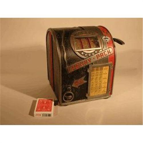 Vest pocket slot machine – Penny Pack. Cigarette and/or gum machine