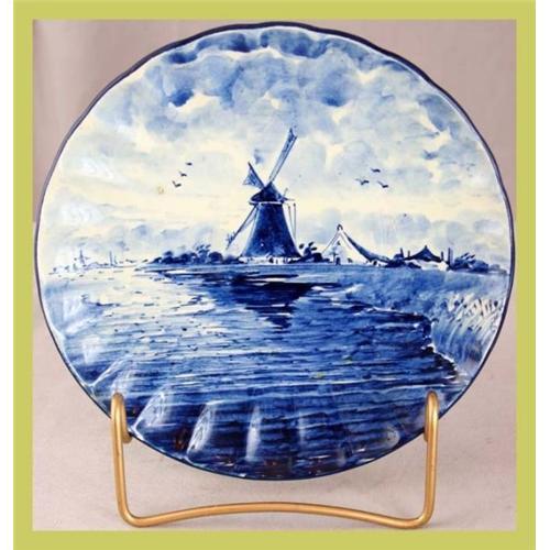 Blue Delft Plate Hand-Painted Windmill #1563146