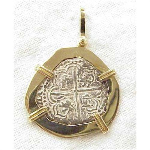Atocha Coin 2 Reale in 14 kt Bezel