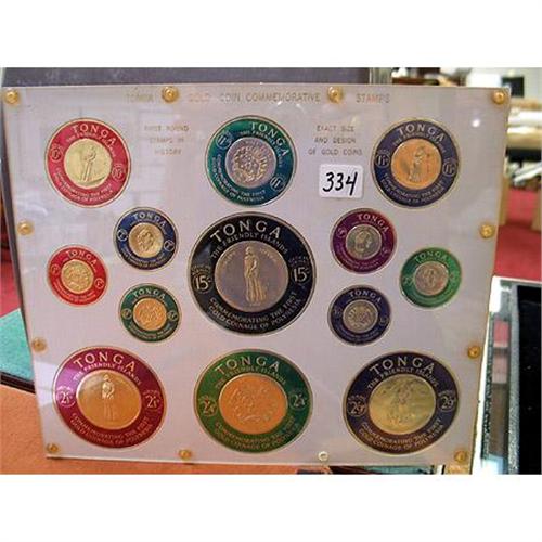 Tonga Gold Coin Stamp Set in Holder
