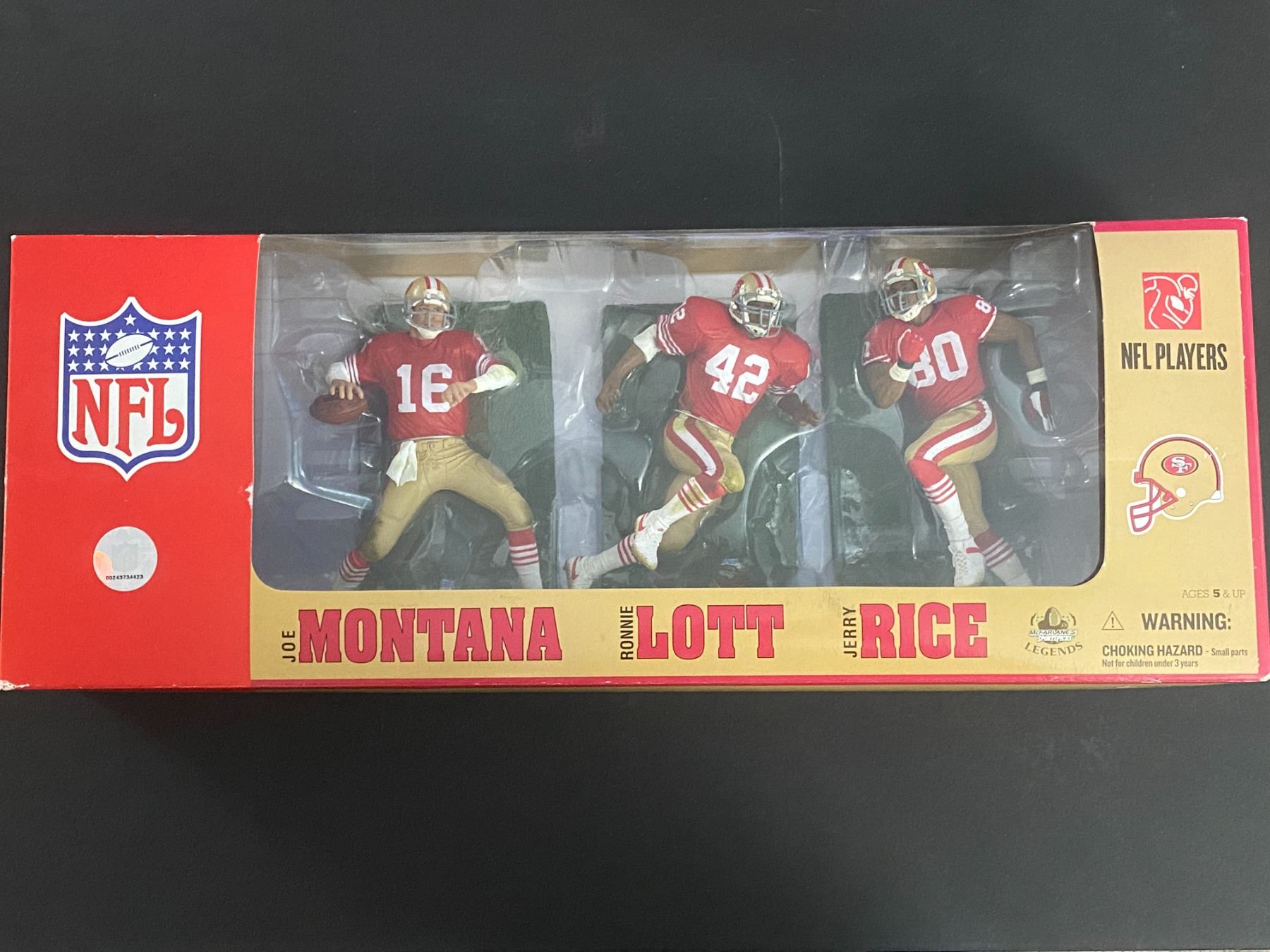 SAN FRANCISCO 49ERS RARE 3 PACK MCFARLANE JOE MONTANA,JERRY RICE,RONNIE ...