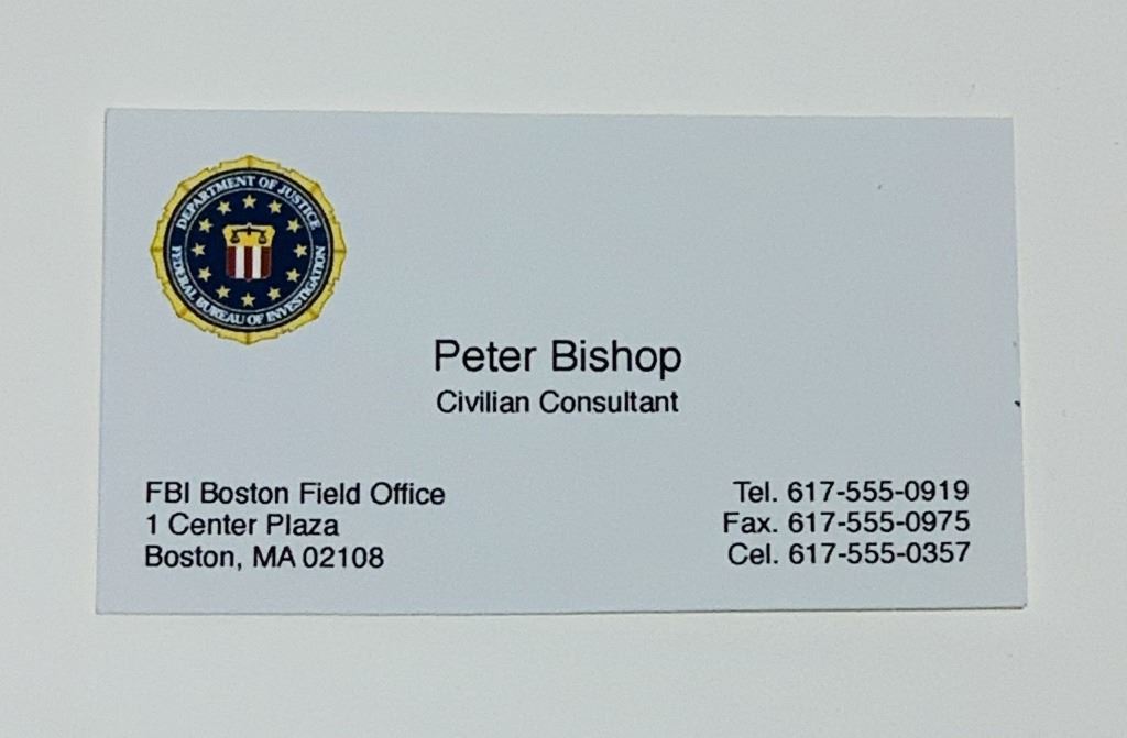 Fringe (2008 - 2013) - Joshua Jackson (Peter Bishop) FBI Business Card