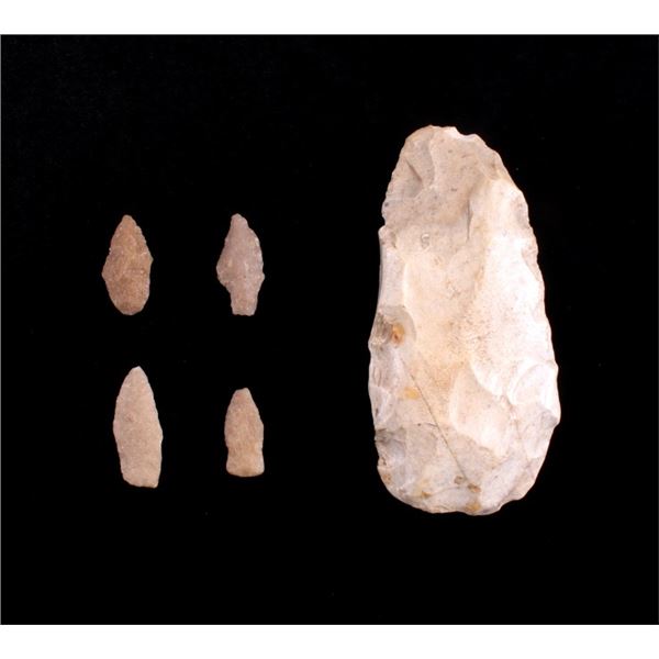 Early Archaic Lanceolate Scraper & Quartzite Point