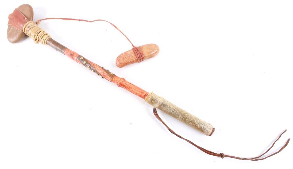 Native American Style Stone Head War Club