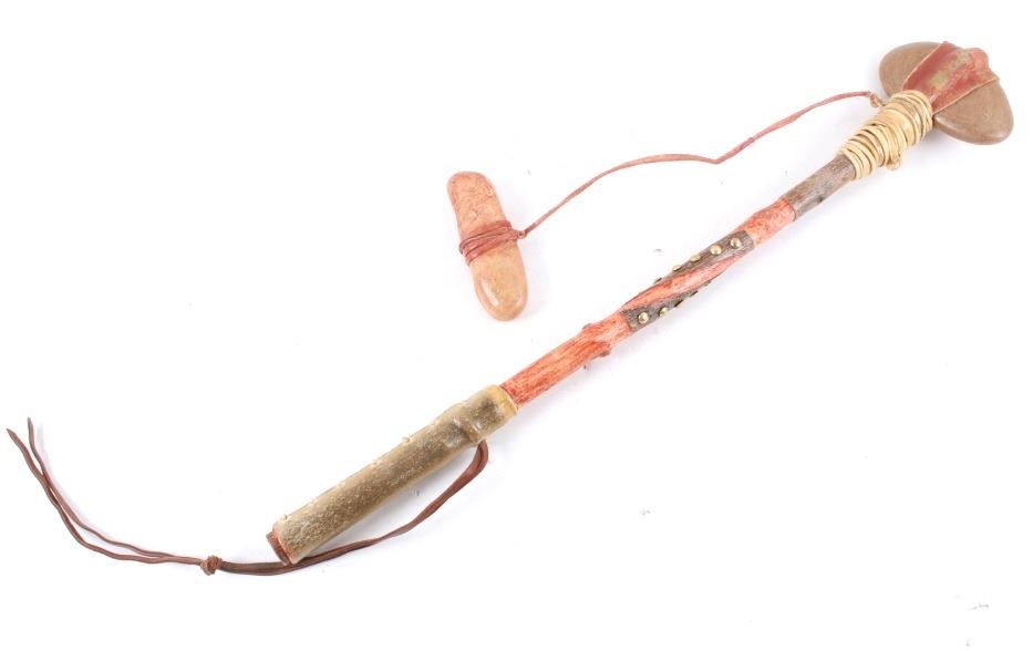 Native American Style Stone Head War Club