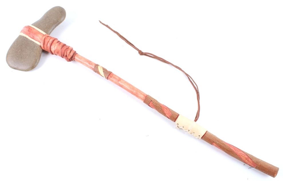 Native American Style Skullcracker Stone War Club