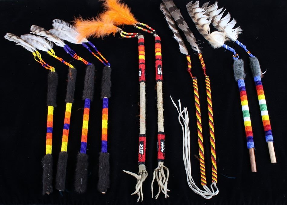 Flathead Indian Beaded Dance Stick Collection