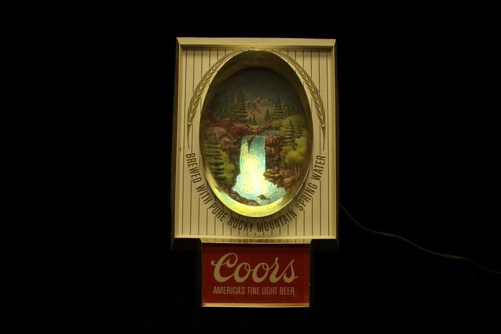 Vintage Coors Waterfall Motion Beer Sign C.1960