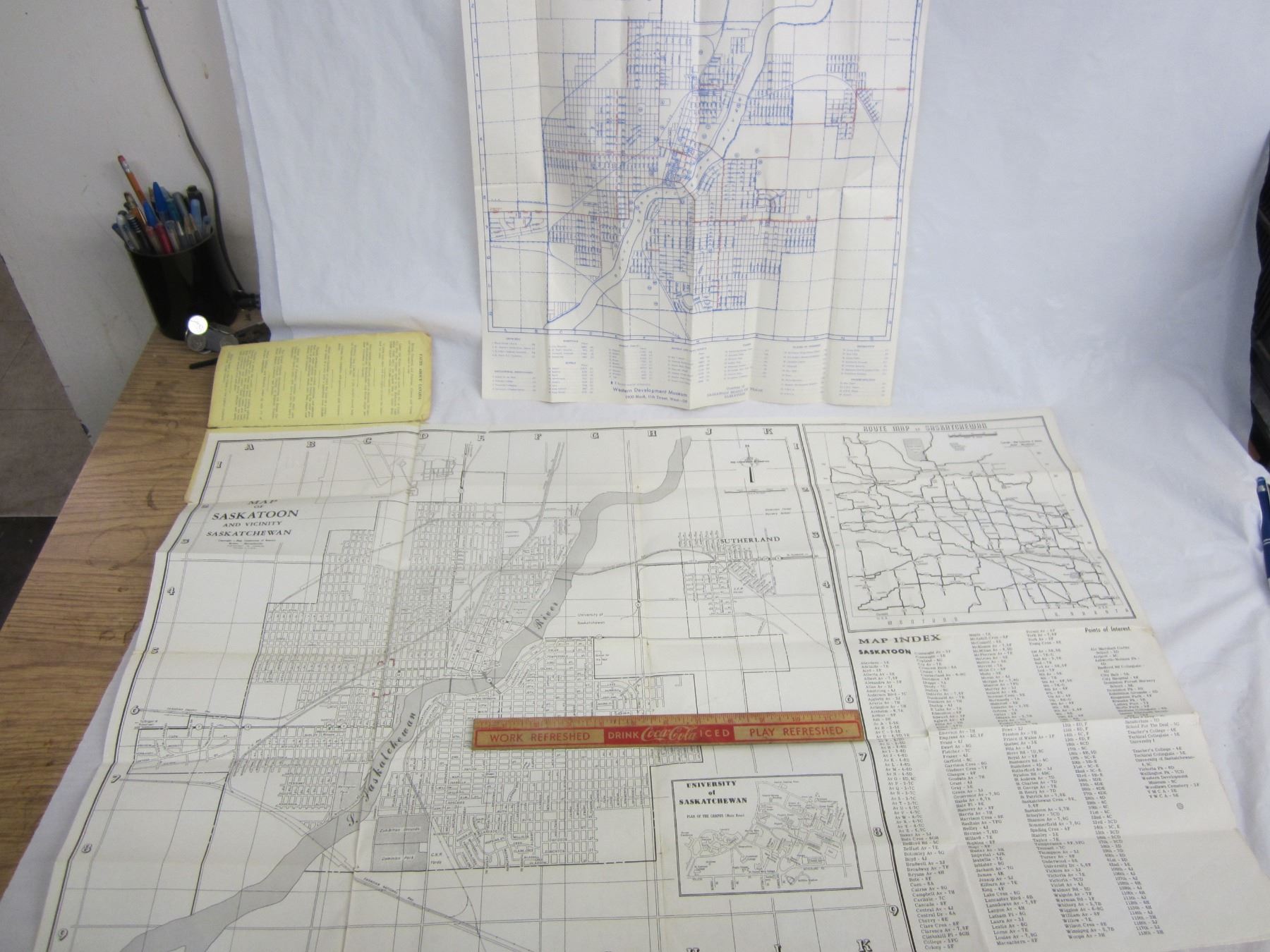 Lot of 2 Vintage Saskatoon Maps - Schmalz Auctions