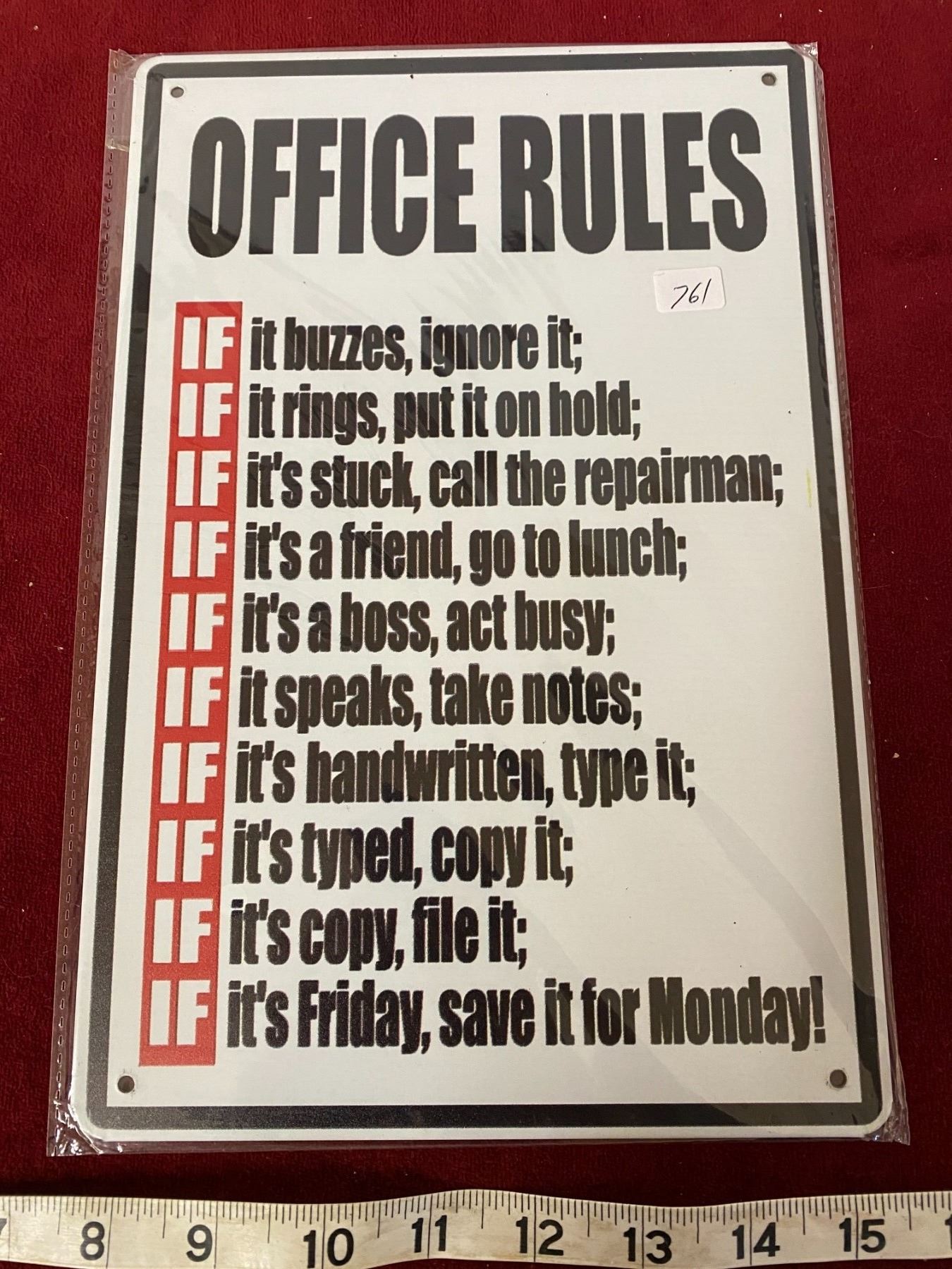 Office Rules Sign