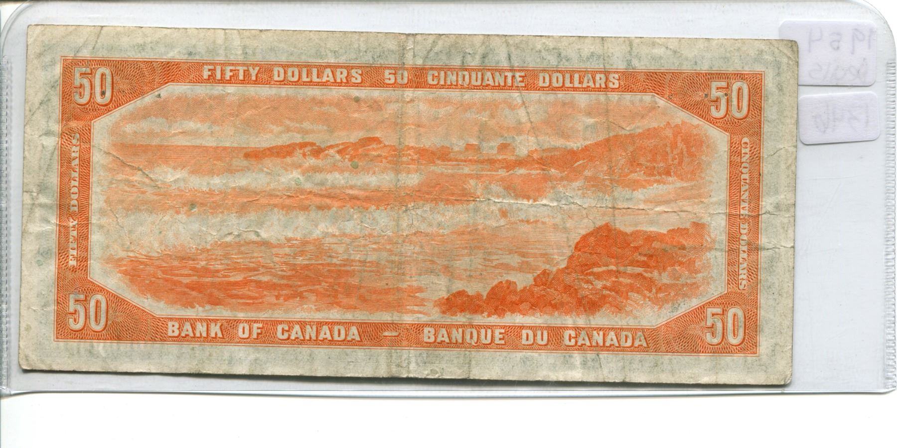 1954 Canadian $50.00 Fifty Dollar bill - Devil's face - Schmalz Auctions