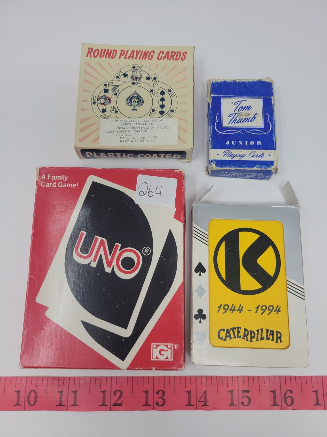 card games lot - Uno, round playing cards, Caterpillar, tom thumb cards.