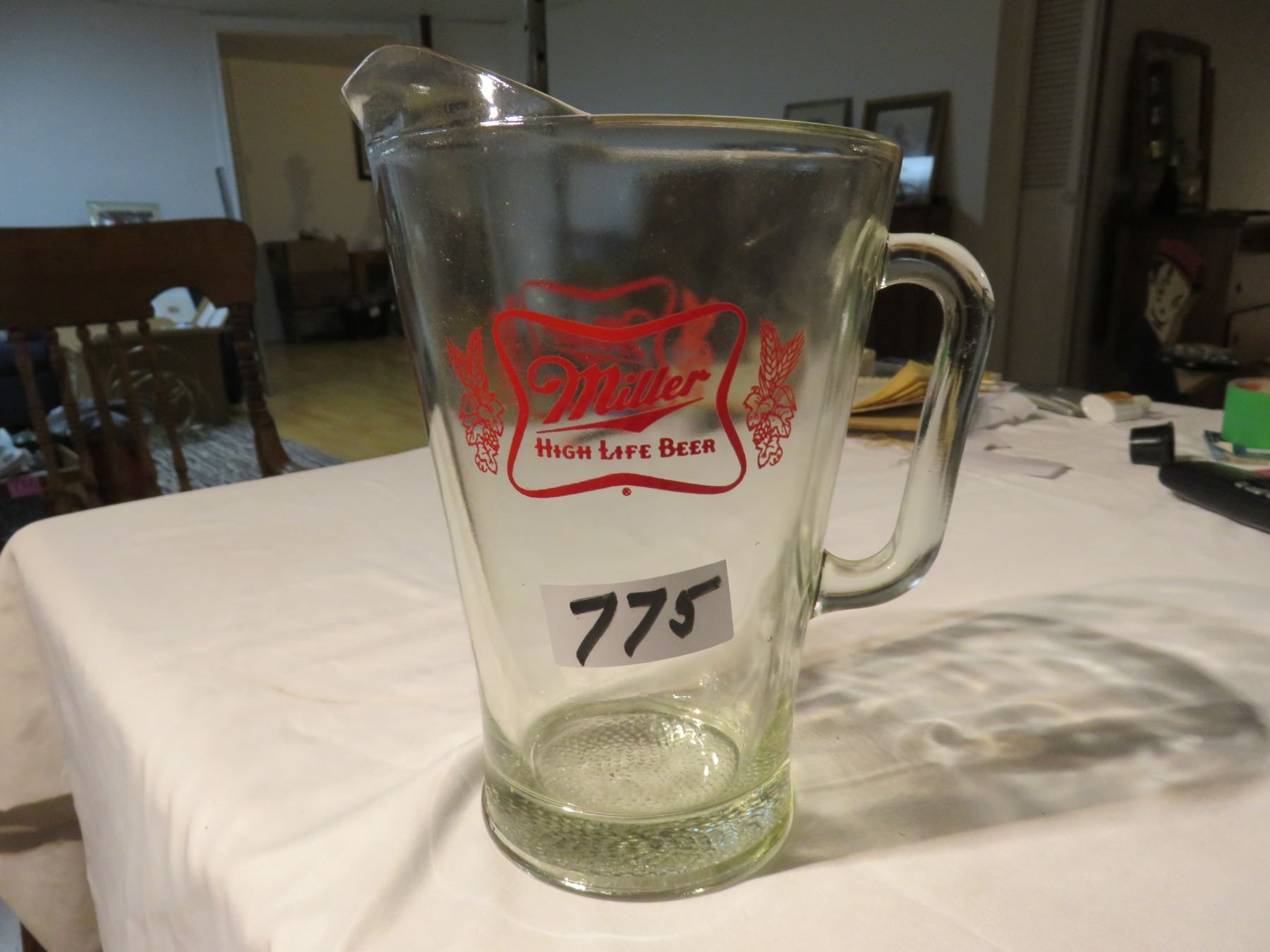 Miller high life beer pitcher - 9" tall