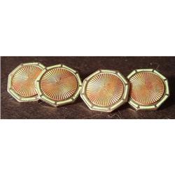ART DECO 3 COLOR GOLD FILLED &ENAMEL CULFF #1622524