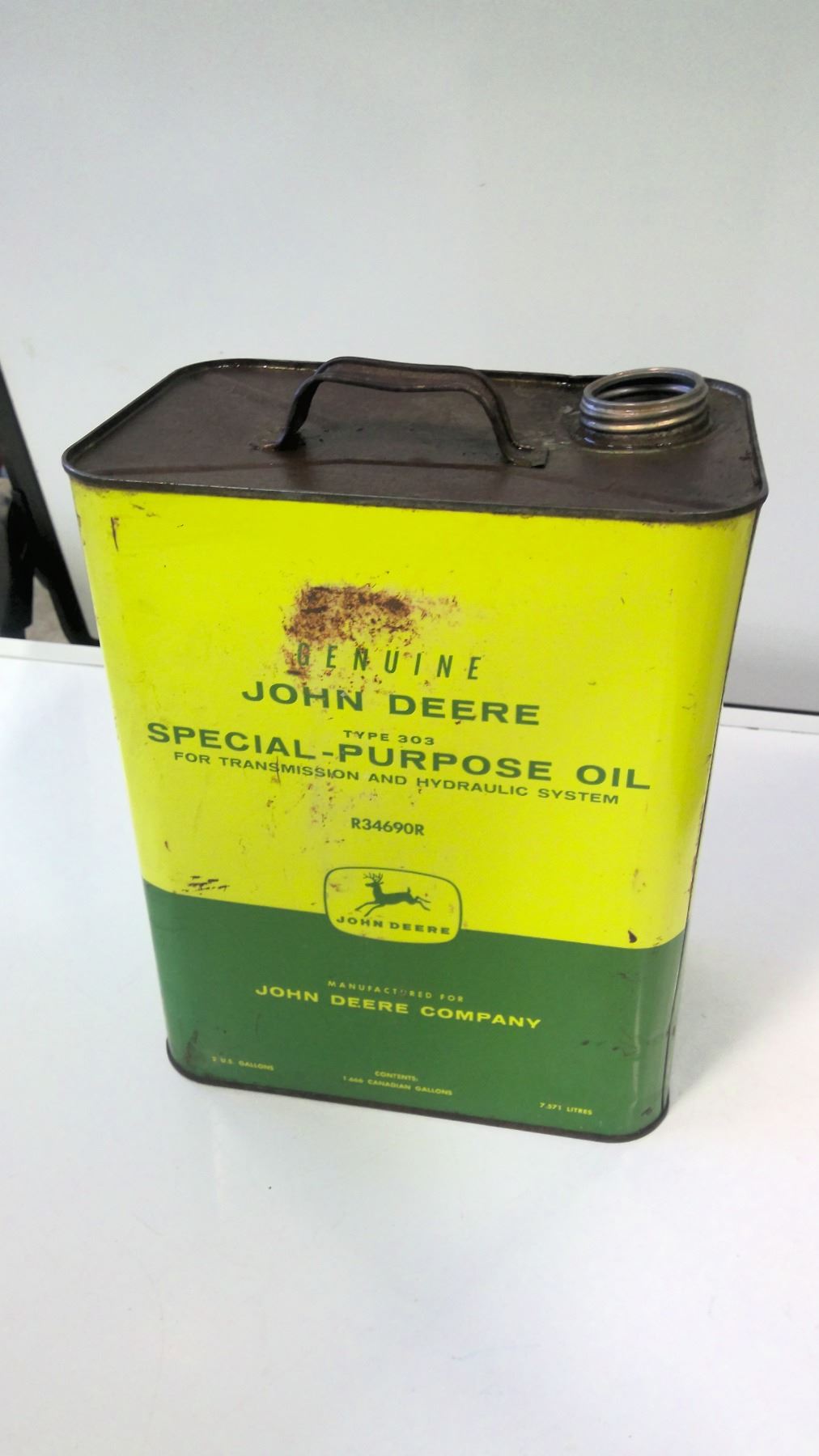 Vintage John Deere Special Purpose 303 Oil tin