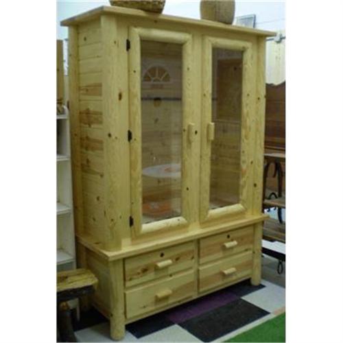 Amish Log Cabin Gun Cabinet 12 Guns Four #1627135
