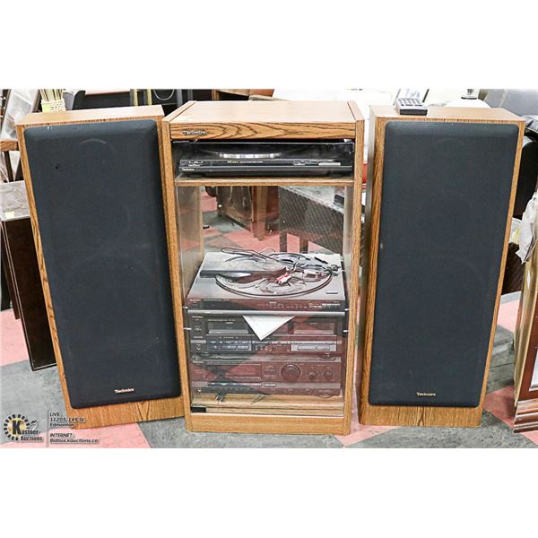 TECHNICS STEREO SYSTEM WITH CABINET
