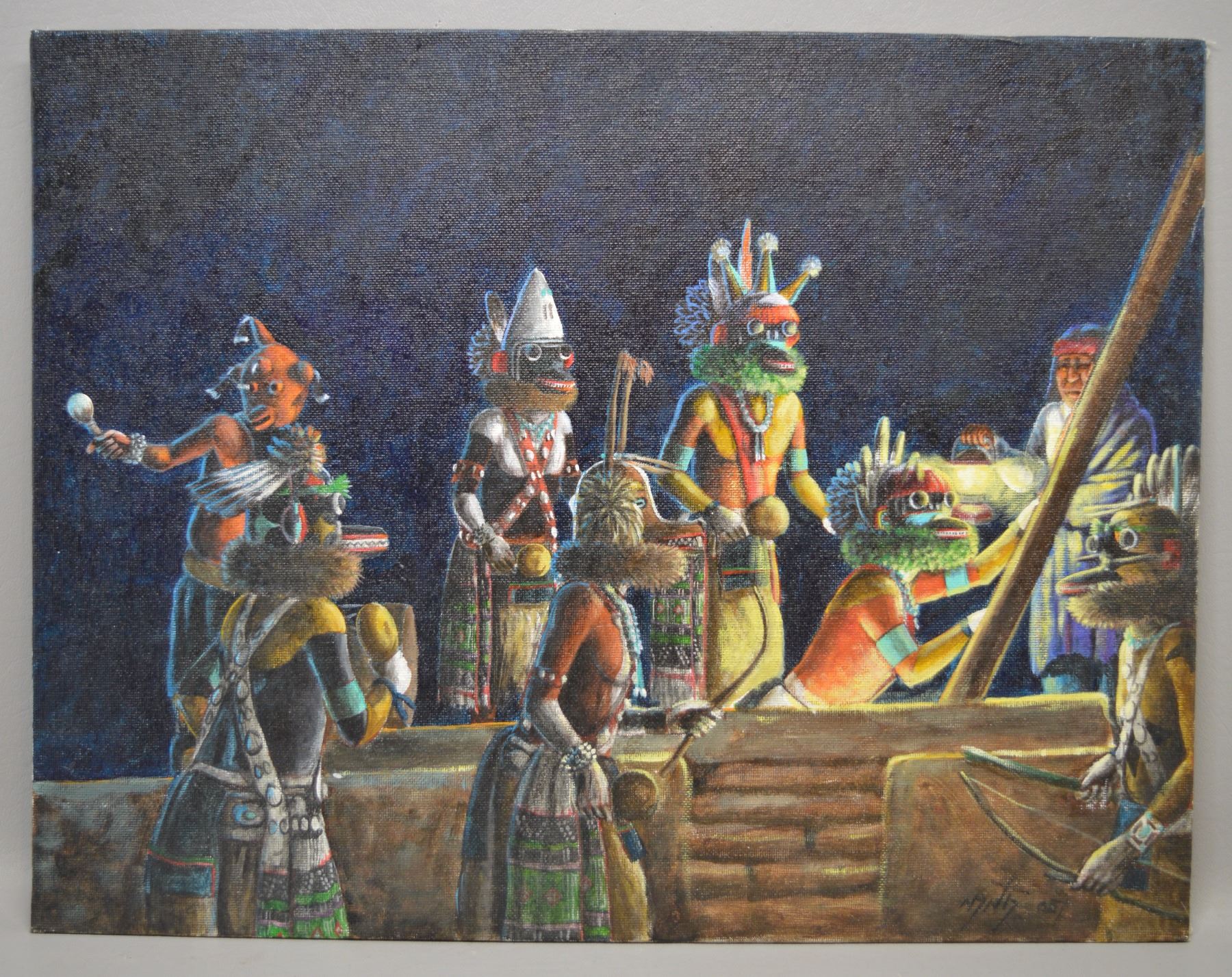 NATIVE AMERICAN HOPI PAINTING BY NEIL DAVI