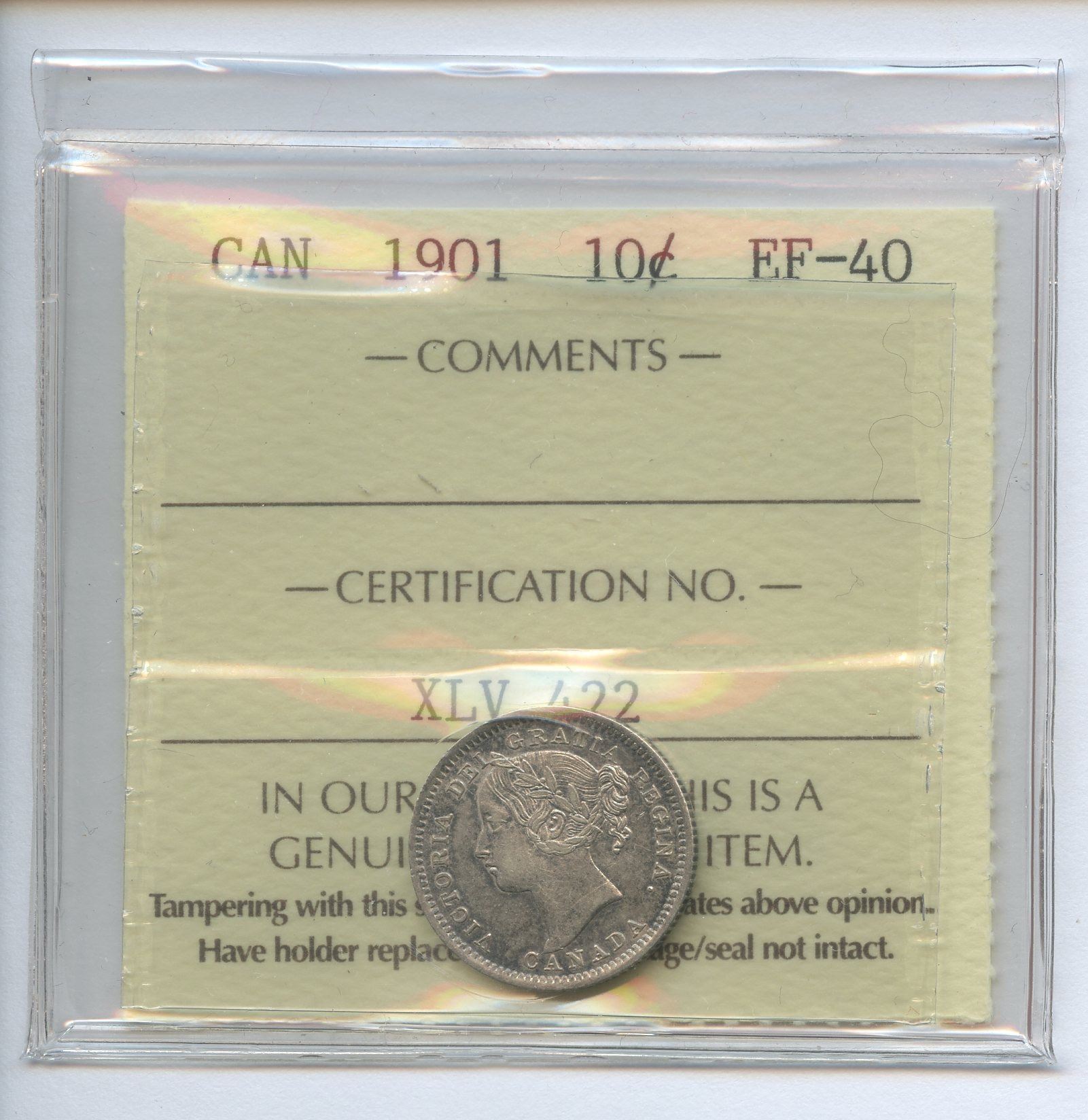 1901 Ten Cents 1901 Ten Cents