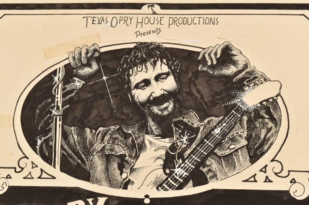 Jerry Jeff Walker Original Art by Danny Garrett