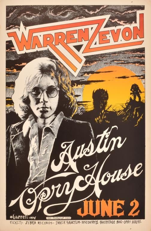 Austin Opera House Warren Zevon Poster by Garrett