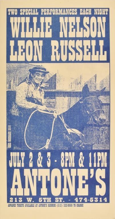 Antone's Willie Nelson & Leon Russell Poster