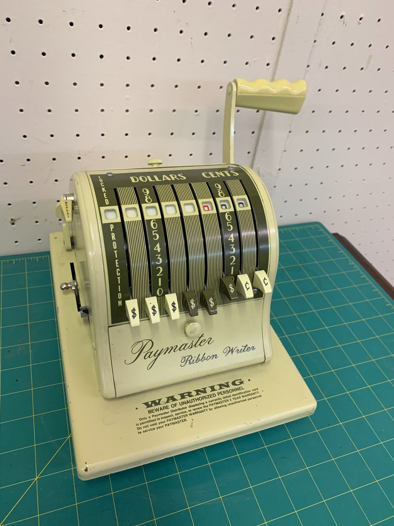 VINTAGE PAYMASTER RIBBON WRITER CHEQUE STAMP MACHINE - Schmalz Auctions