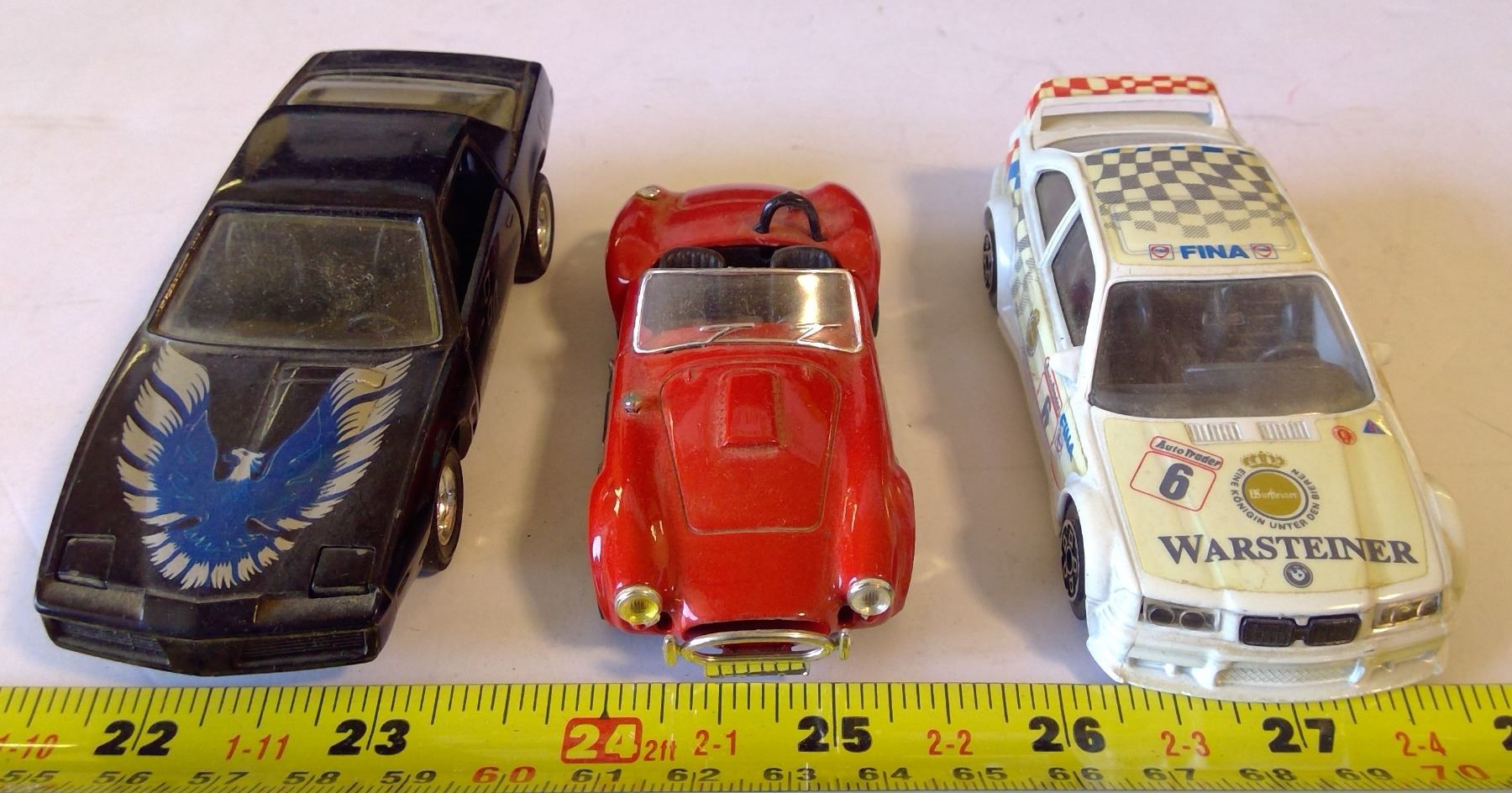 3 Model Cars - BMW M3, AC Cobra 427, Firebird